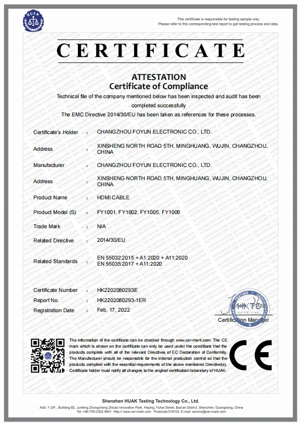 HDMI cables Manufacturer - FYcables